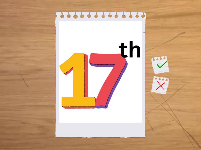 Ordinal Numbers - Flash cards