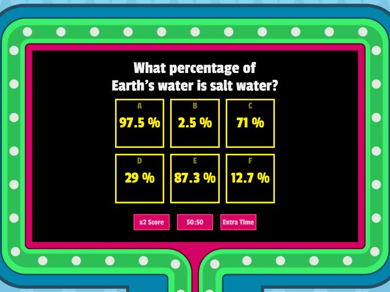 Water, Unit 6 - Gameshow quiz