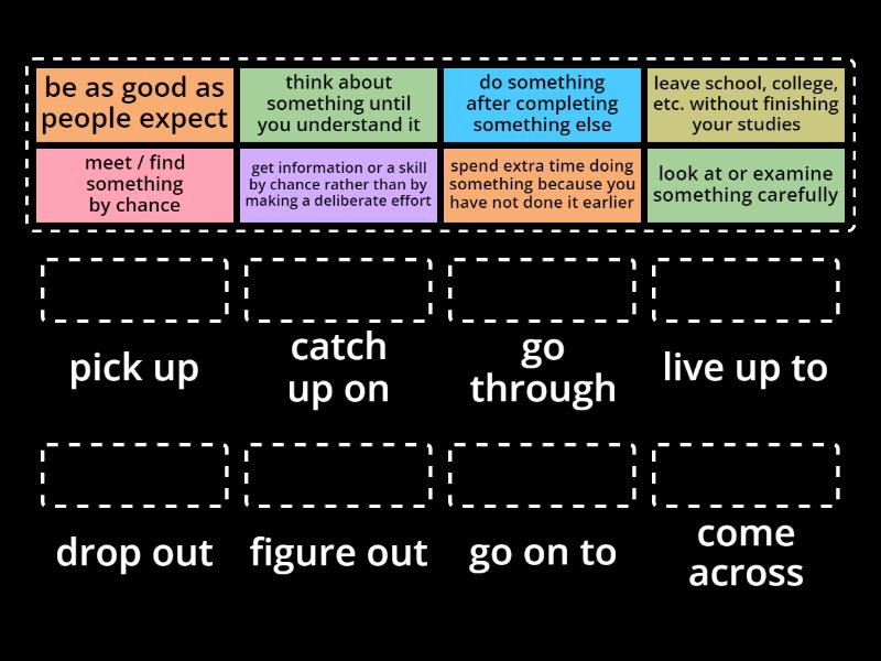 life vision b2 unit 1.3 phrasal verbs - Match up