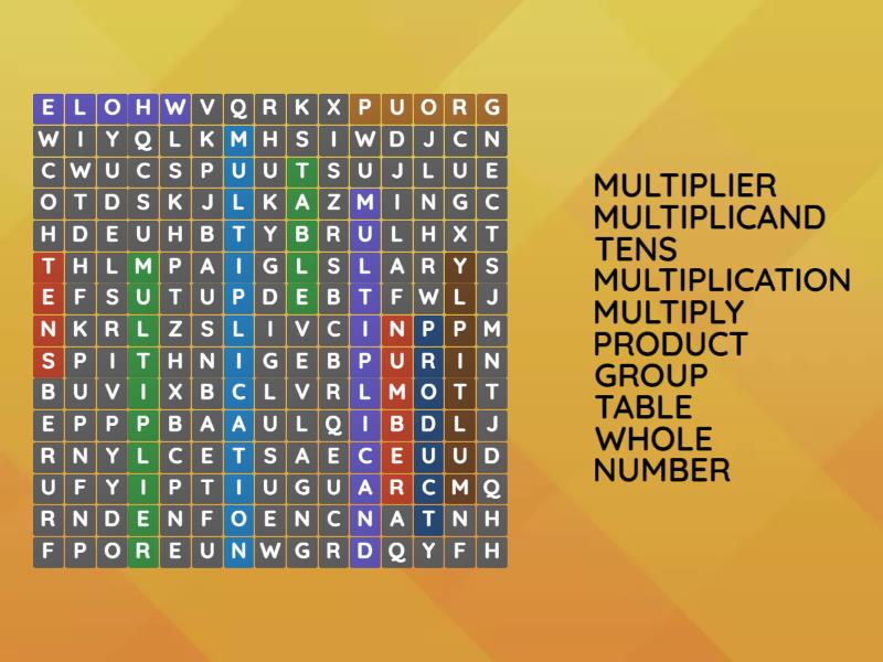 MULTIPLICATION - Wordsearch