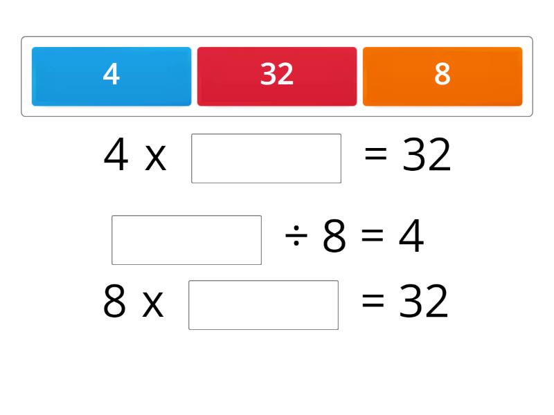 8x table fact families! - Missing word