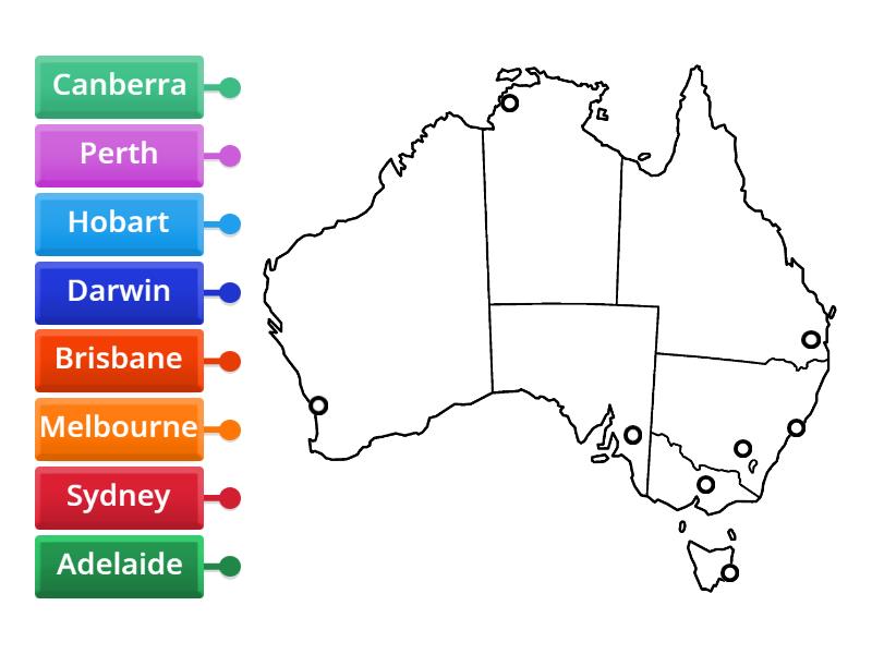Australian Capital Cities - Labelled diagram