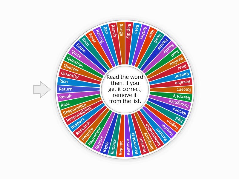 2 Dolch Word List - G4 - 51-100 - Spin the wheel