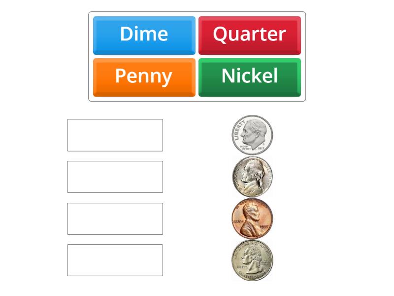 Matching names and coins - Match up