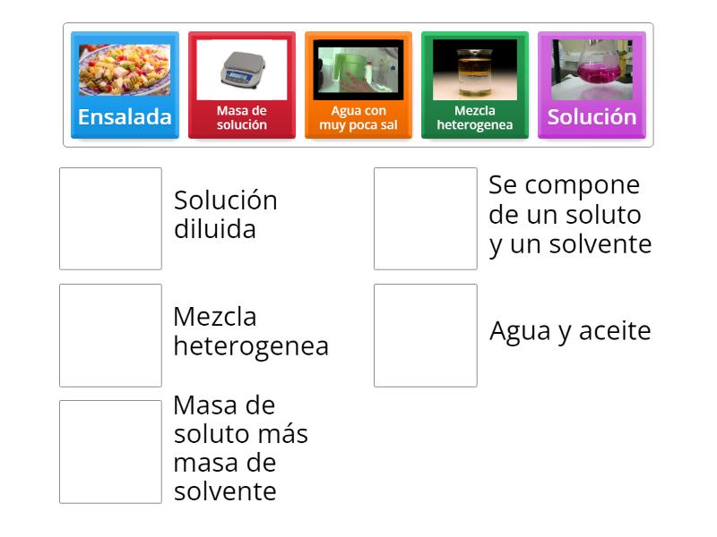 Mezclas y soluciones - Match up
