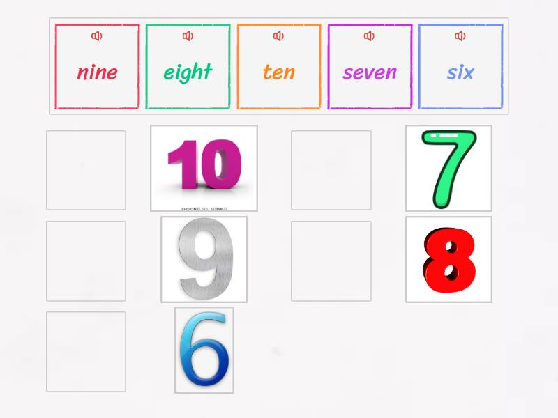 numbers 6-10 - Match up