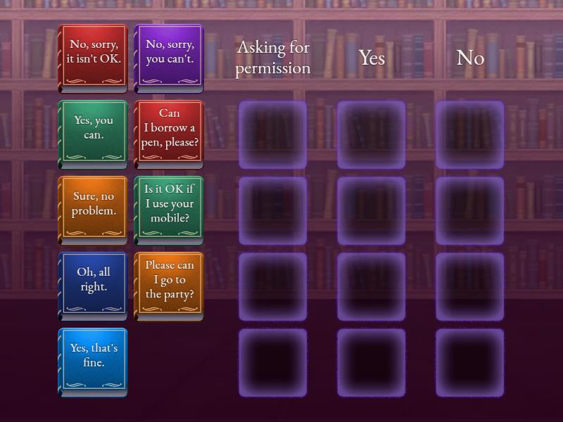 Asking for and giving permission - Group sort