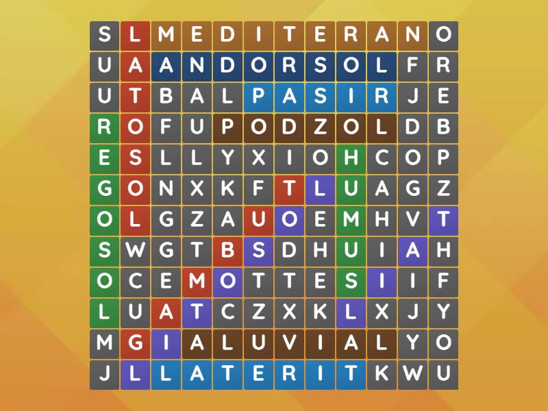 JENIS-JENIS TANAH - Wordsearch