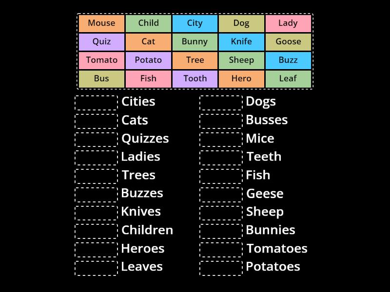 Plural nouns - Match up