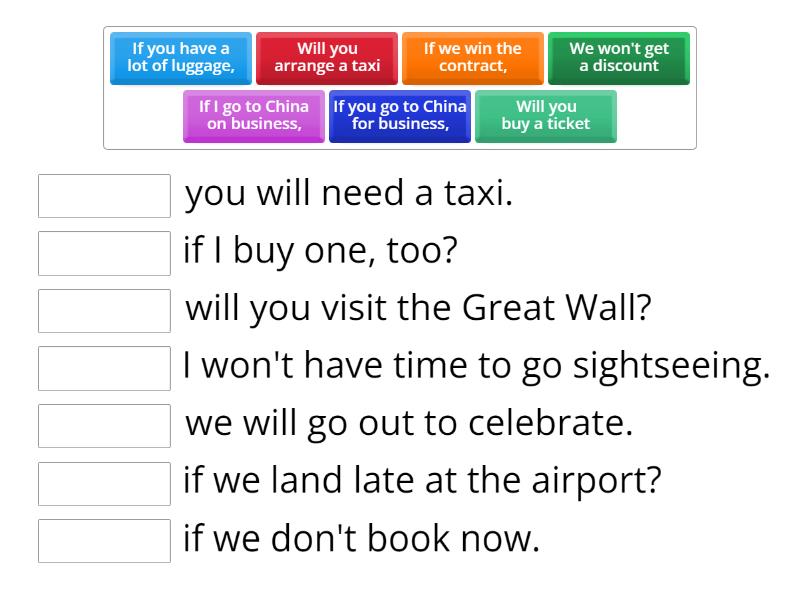 Making travel arrangements - Match up