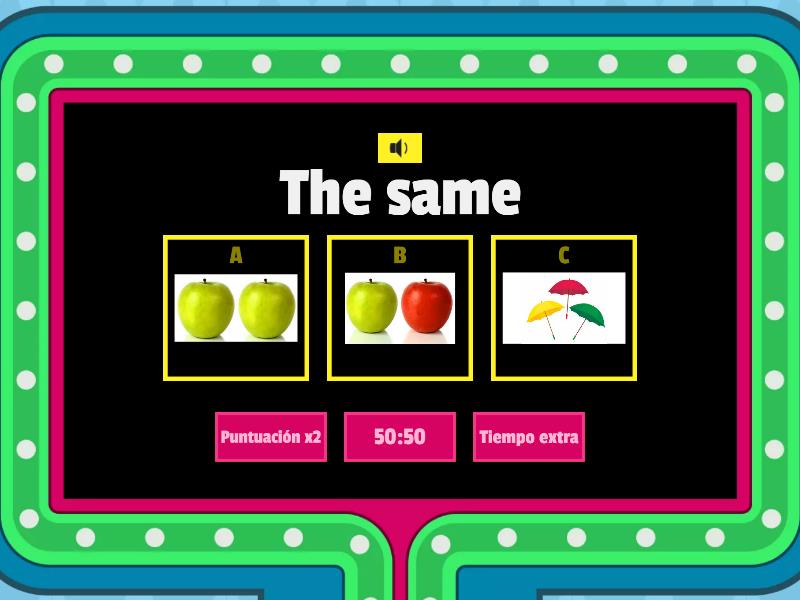 Concepts review Unit 7 Kinder 2 - Gameshow quiz