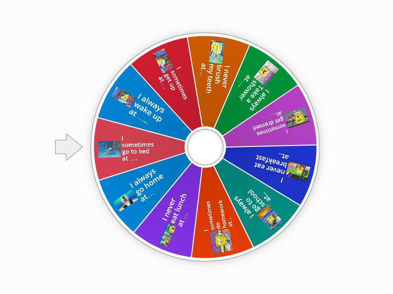 My daily routine activities - Spin the wheel