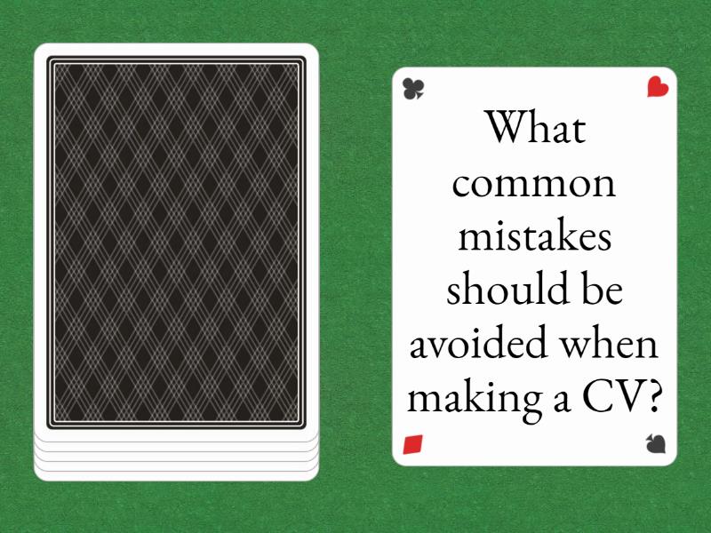 warm up CV - Speaking cards