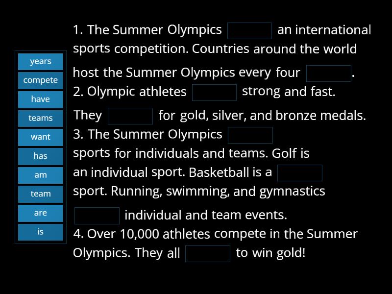 Summer Olympics - Complete the sentence