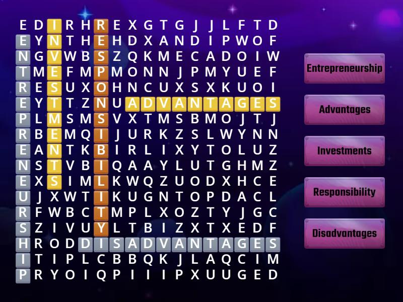 -TLE 5-Entrepreneurship - Wordsearch
