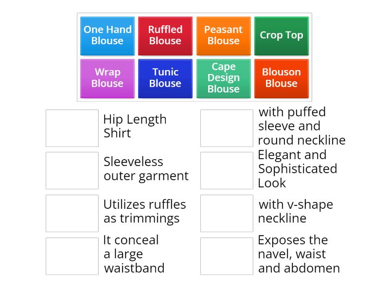 Types of Blouses Design - Match up