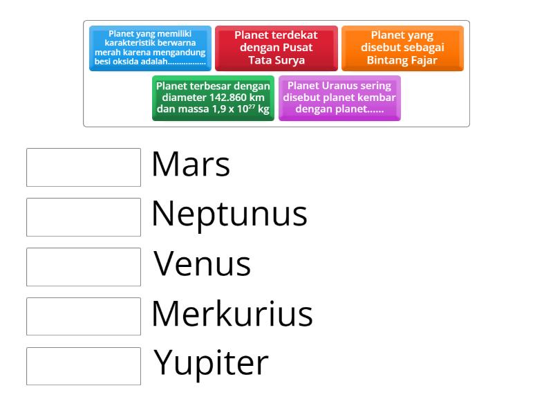 Games karakteristik Planet - Match up