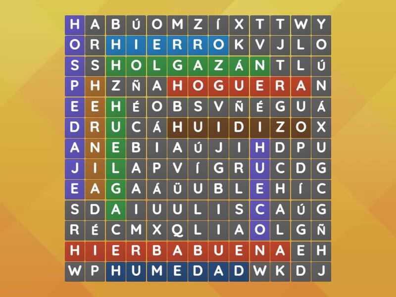 Sopa de letras H - Wordsearch