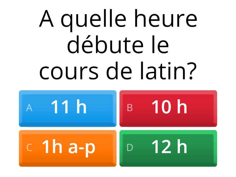 Test Cours Latin Quiz