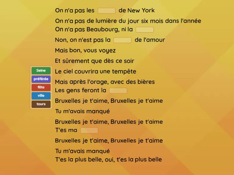 201_Bruxelles je t'aime_Angèle - Complete the sentence