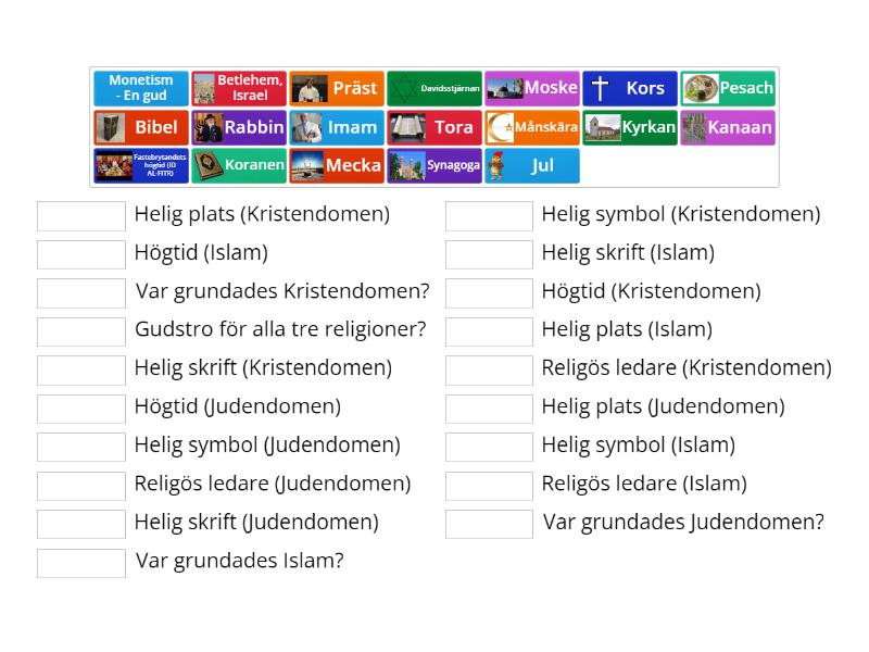 Religion - Match up