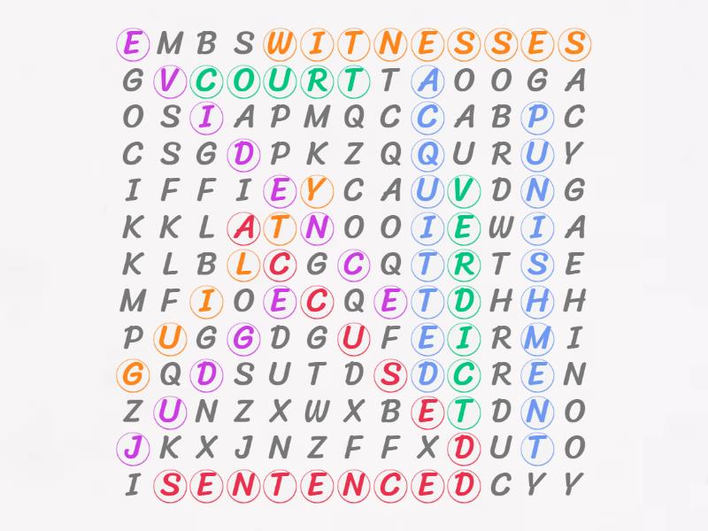 The trial - Wordsearch