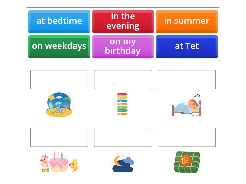 Preposition of time - Match up
