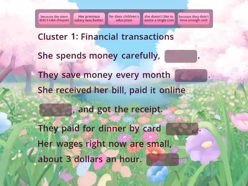 Module 6 - Money - match the parts of the sentences - Lengkapi kalimatnya