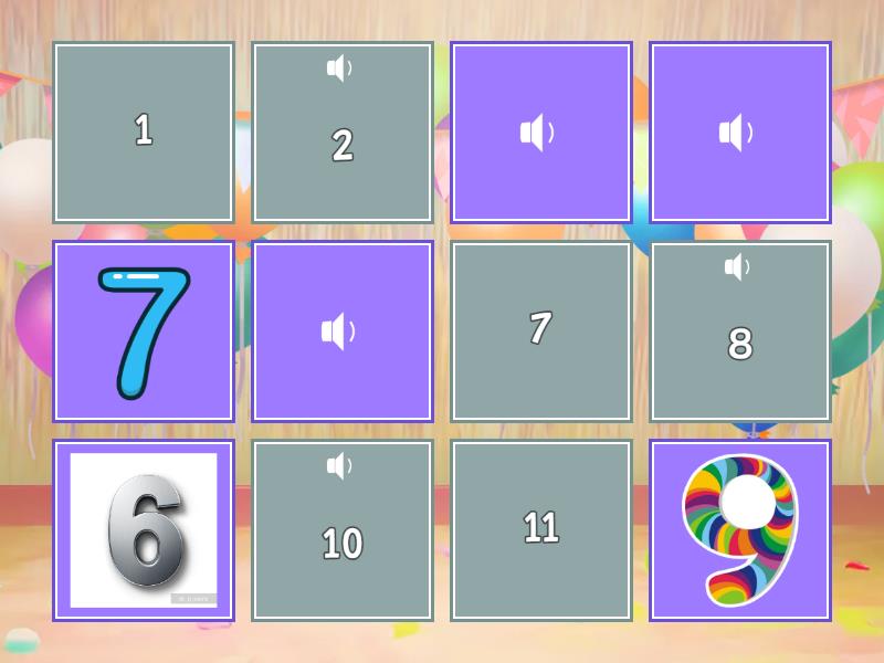 Numbers PAIRS - Matching pairs