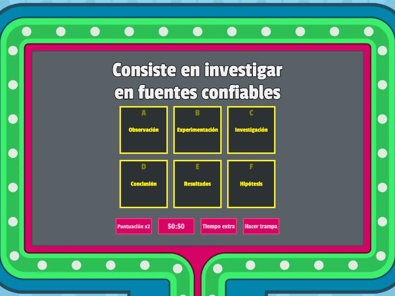 ACTIVIDAD 1 WORDWALL METODO CIENTIFICO - Concurso de preguntas