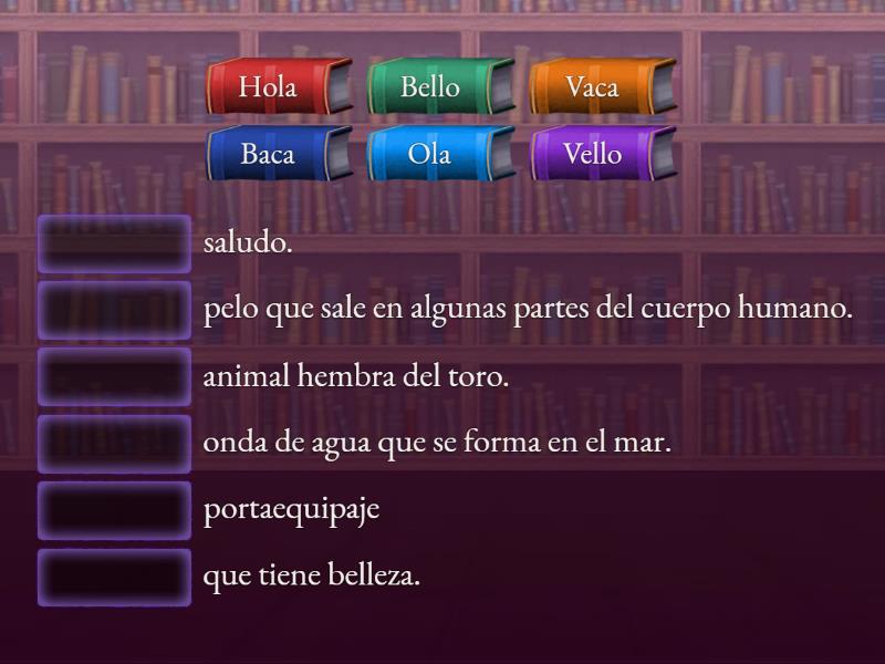 Palabras homófonas segundo grado. - Match up