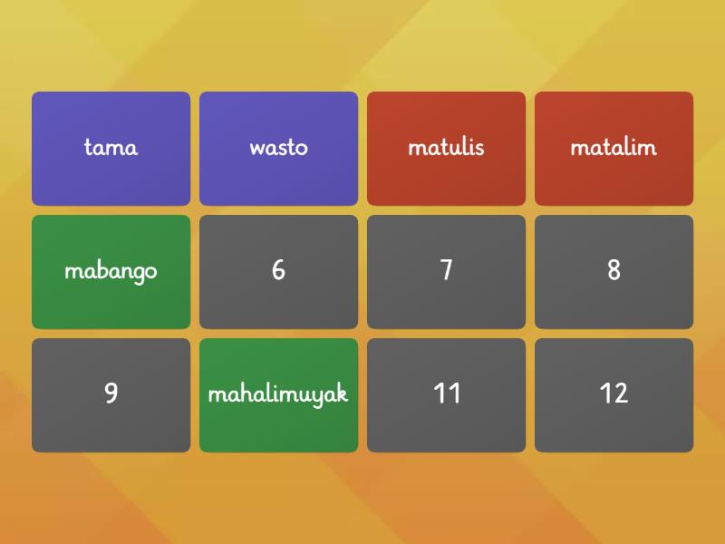 Mga Salitang Magkasingkahulugan - Matching pairs