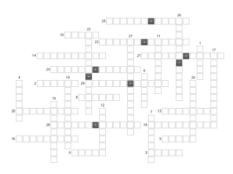 Ordinal Numbers - Crossword