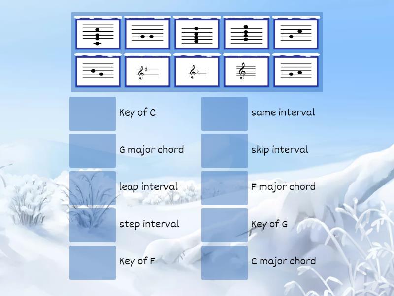 Intervals, Chords and Key Signatures - Match up