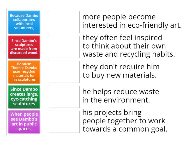 Cause and Effect Complex Sentences - Match up