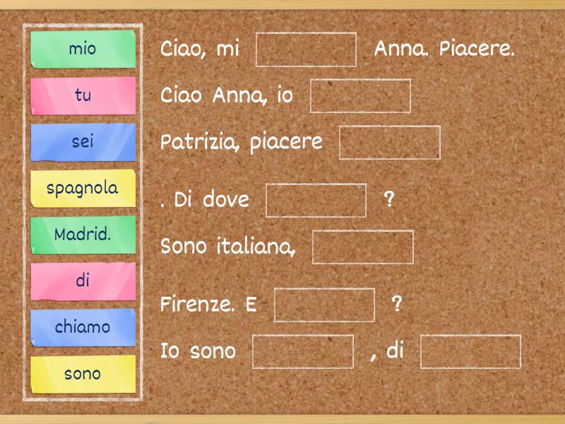 Di dove sei? - Complete the sentence