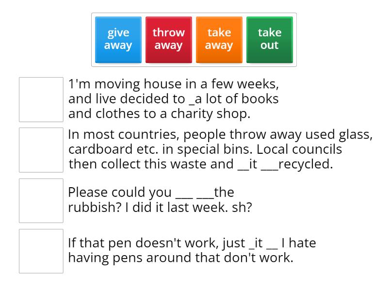 EF B1+ 4A recycling Vocab verbs - Match up