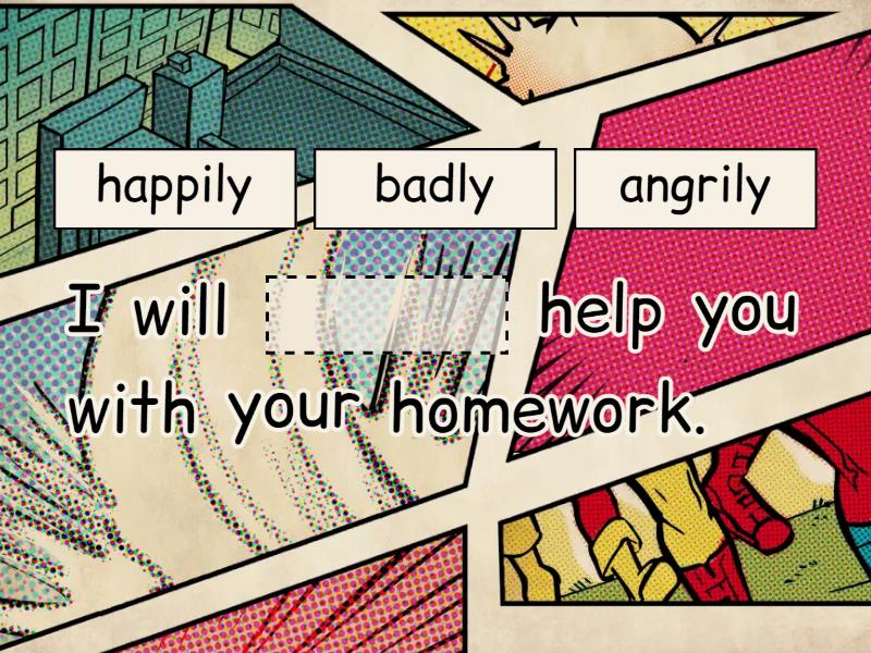 -ly sentences - Complete the sentence