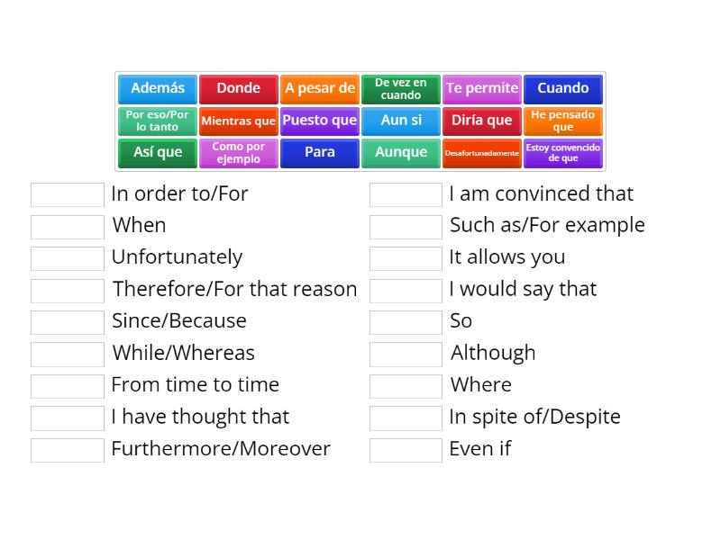 Uncommon/Complex language HT - Match up