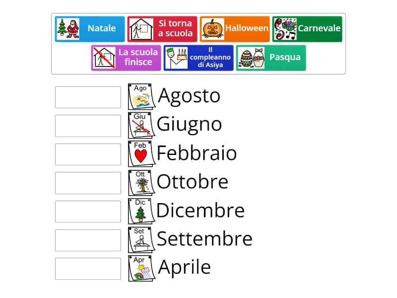 STORIA - I mesi dell'anno - Match up
