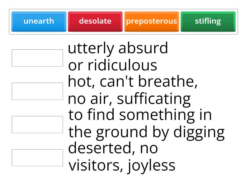 Collin--Holes Vocabulary - Match up