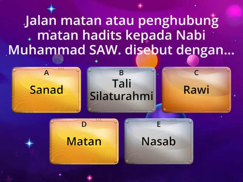 Soal Al-Qur'an Hadits Bab 9 Menganalisis Unsur-unsur Hadits - Quiz