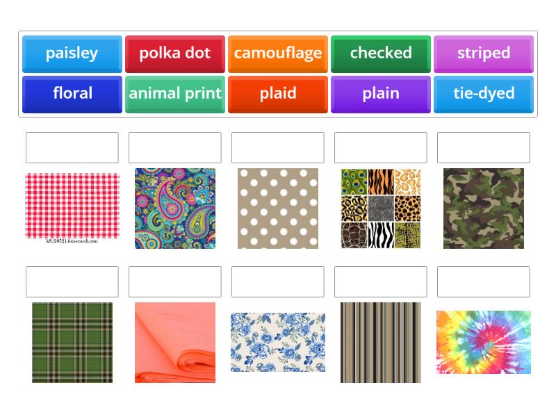 Describing clothes - patterns - Match up