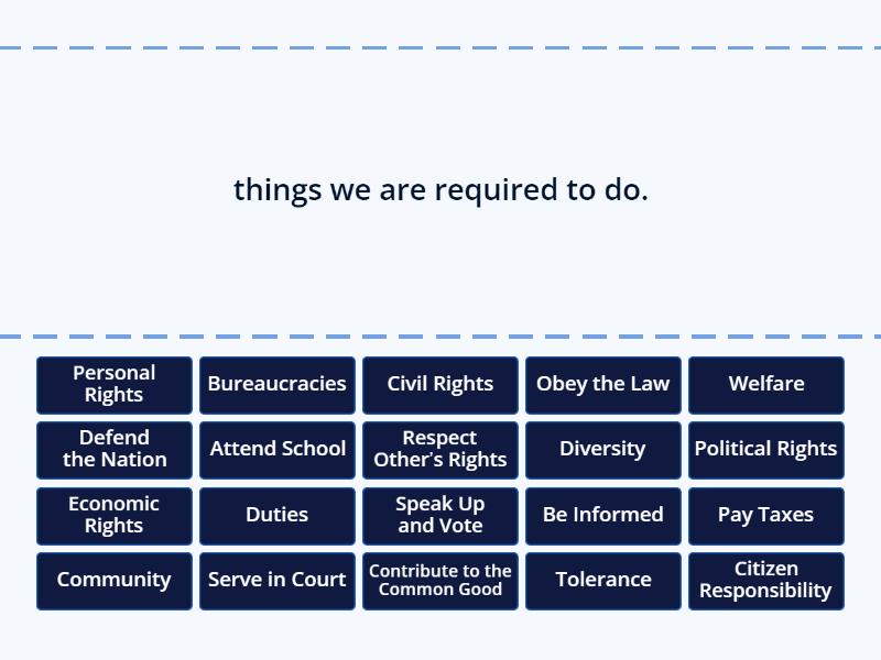 Citizenship Quiz - Find the match