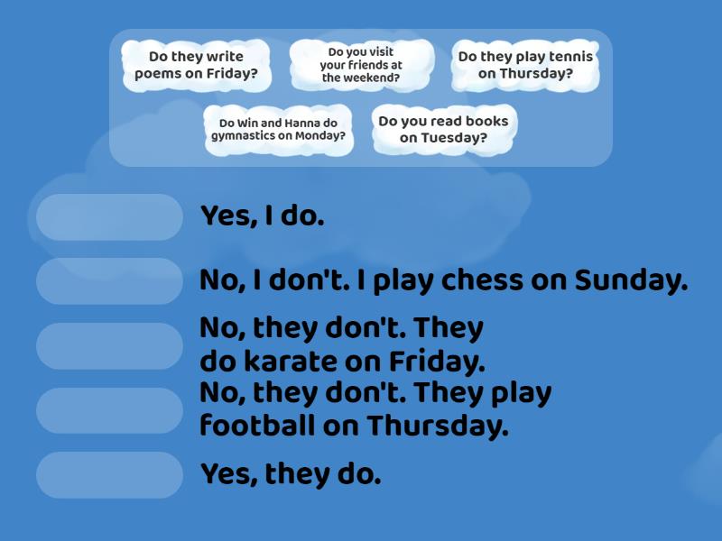 Review grammar - Match up