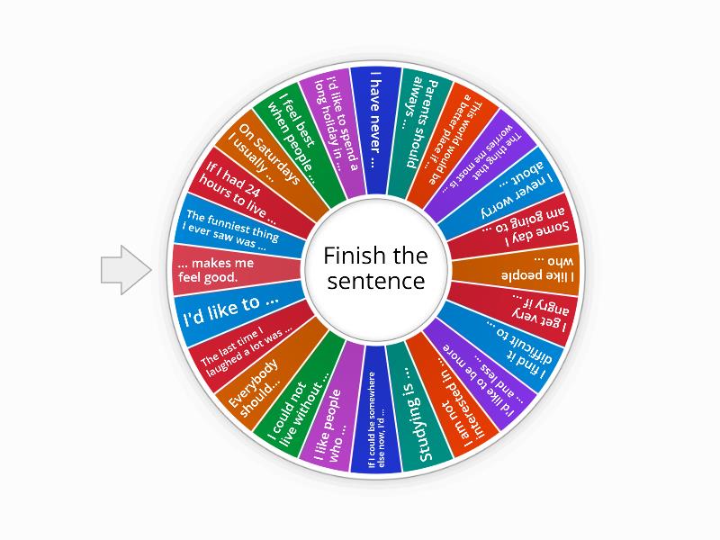 Finish the sentence - Spin the wheel