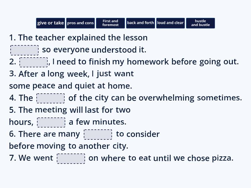 SUPER USEFUL PHRASES | Binomial Pair Quiz 2 - Complete the sentence