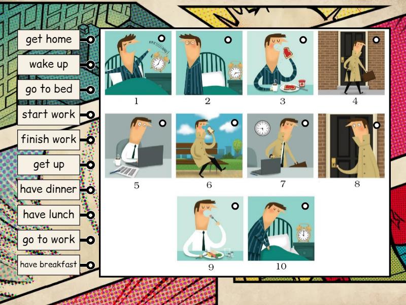 Daily routine - Labelled diagram