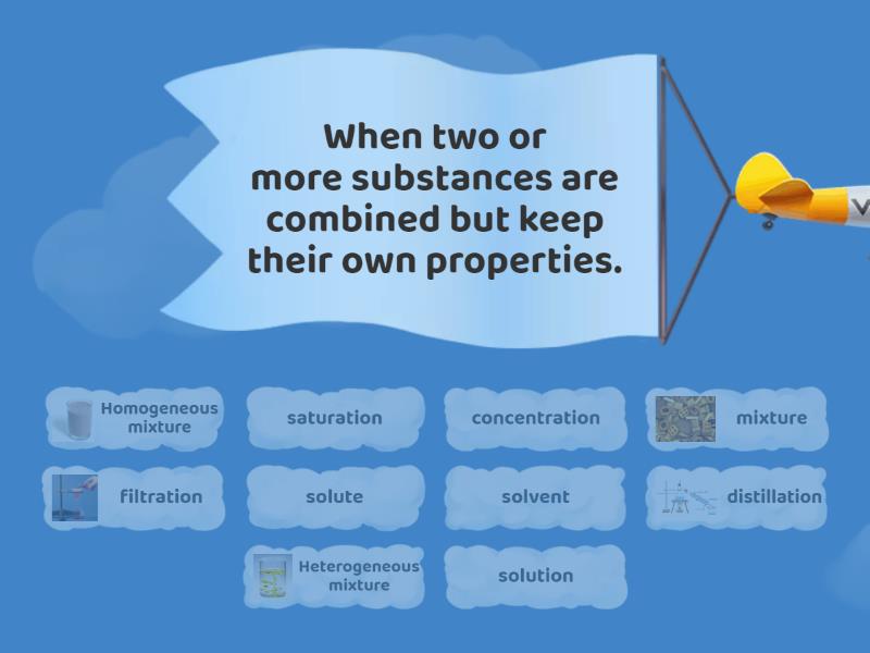 Week 12 Mixtures and Solutions Vocabulary Practice - Find the match
