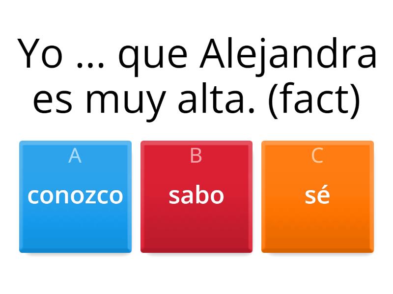 Saber vs Conocer - Quiz